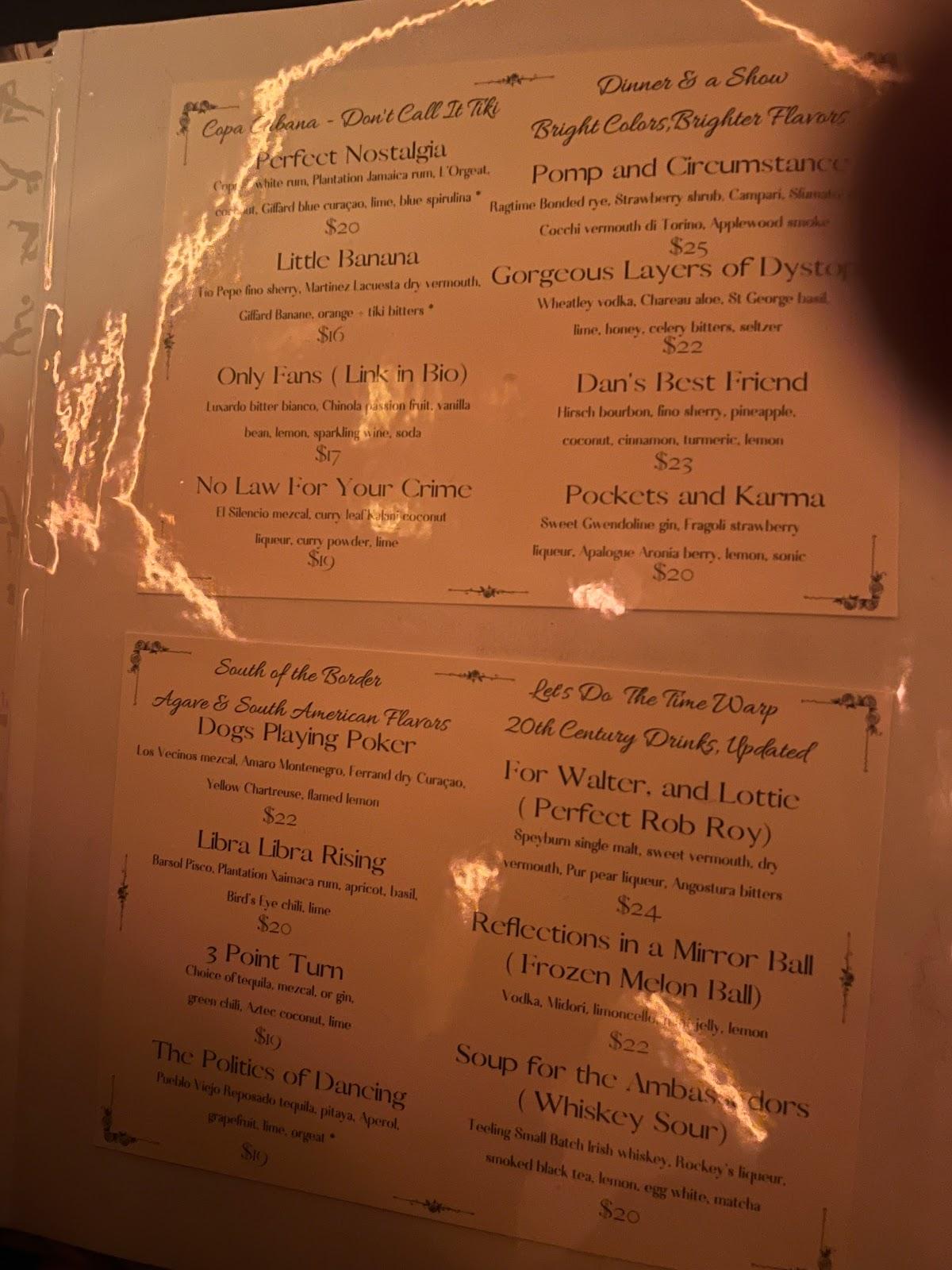 Menu at HiLot pub & bar, New York City