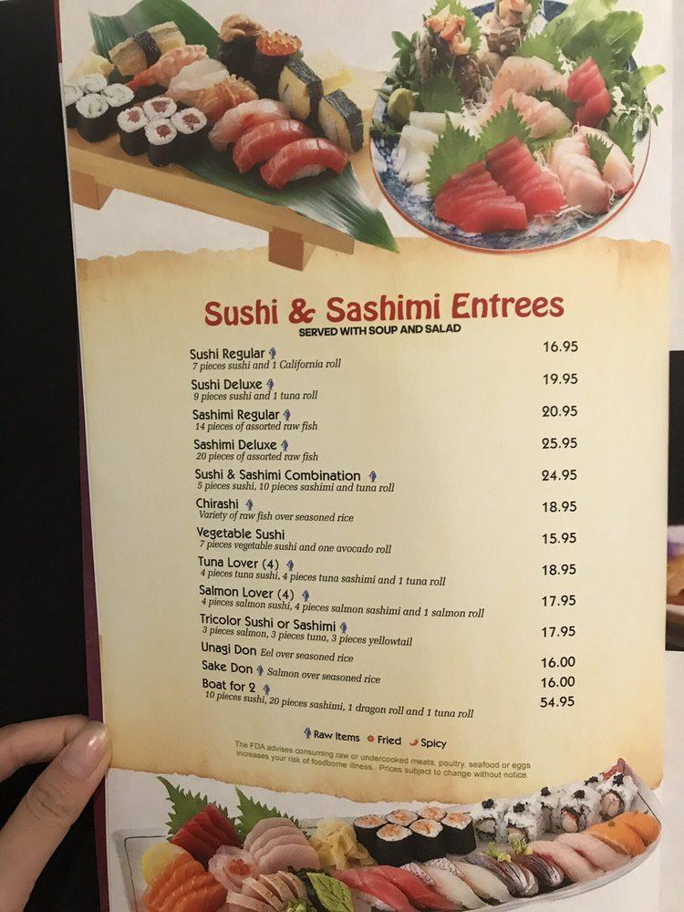 Menu at Kumo Sushi restaurant, Moss Bluff