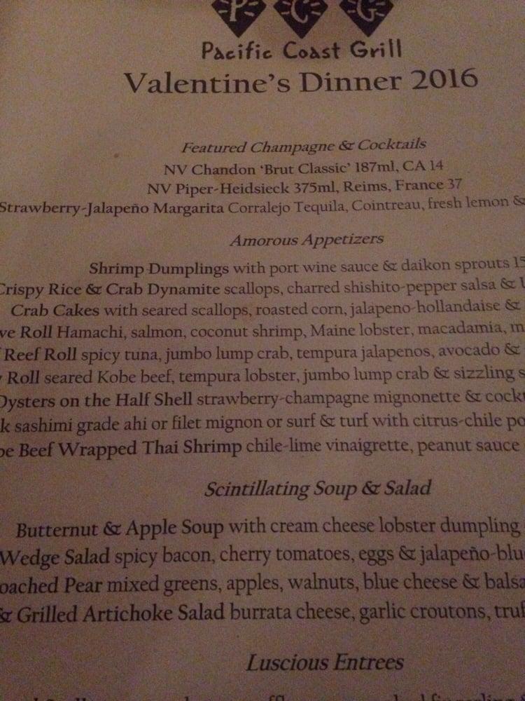 Menu at Pacific Coast Grill pub & bar, Encinitas