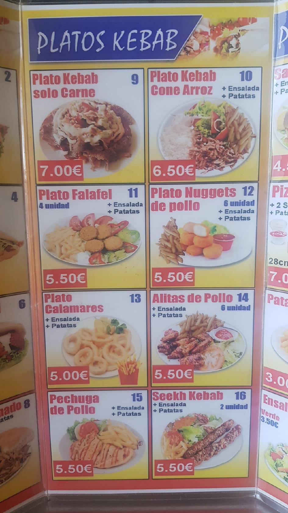 Menu at Queen Doner Kebab restaurant, Sabadell