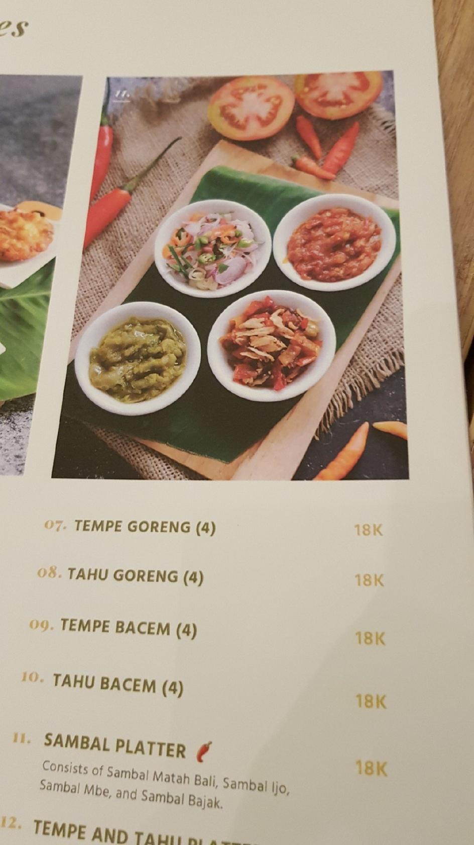 Menu at Taliwang Bali Pacific Place restaurant, South Jakarta, Scbd
