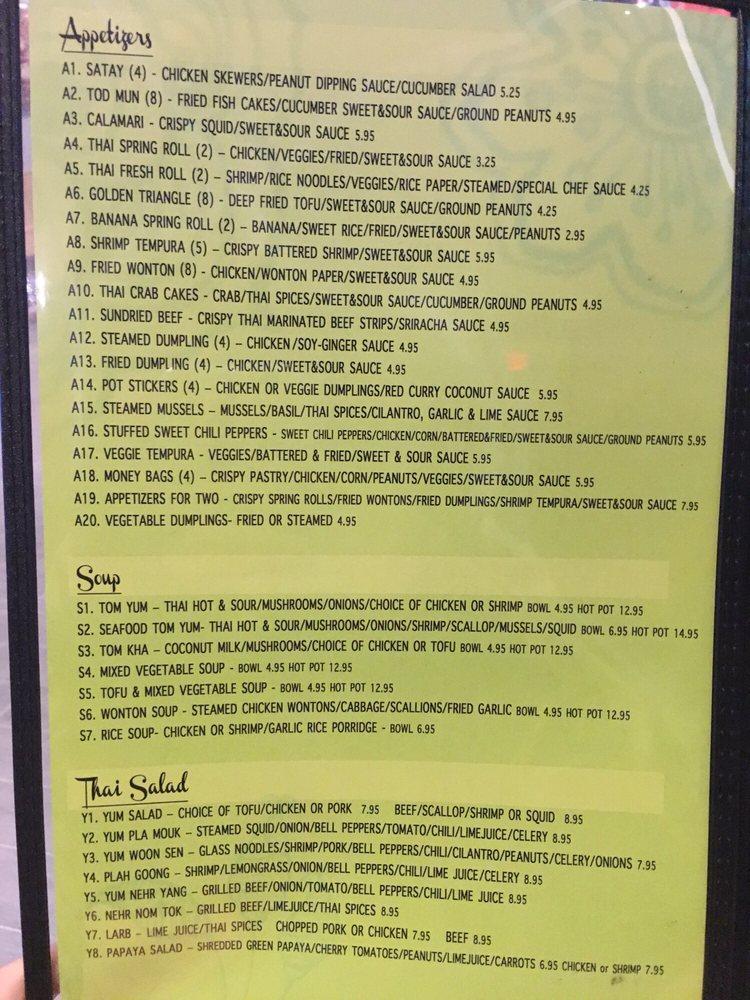Menu at Thai Top Ten restaurant, Glen Allen, Brook Rd
