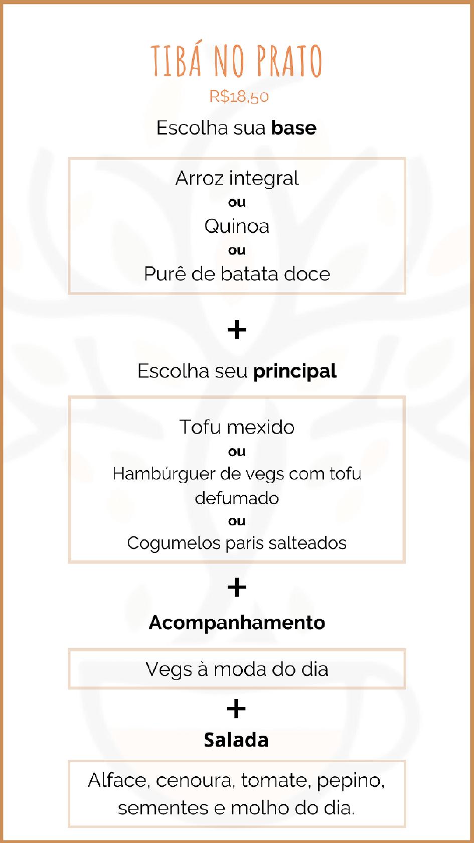 Menu at Tibá Café, Curitiba