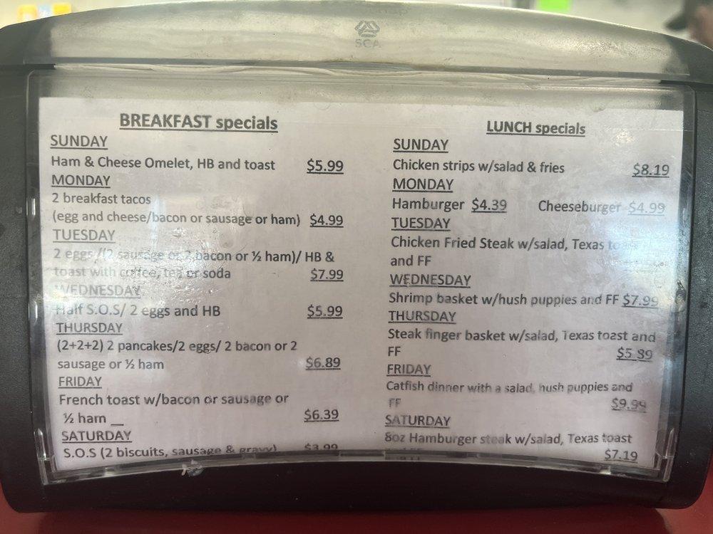 Menu at Bill's Grill BBQ, Temple