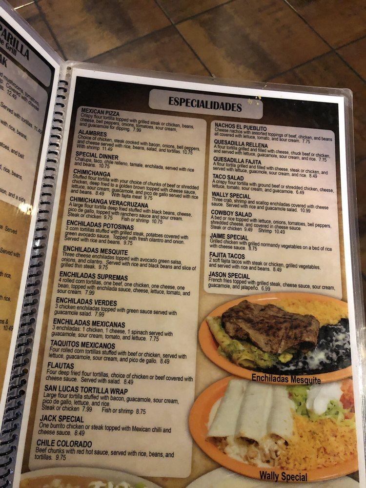 Menu at El Pueblito restaurant, Bella Vista, Forest Hills Blvd