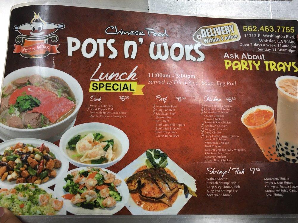 Menu at Pots N Woks restaurant, Whittier