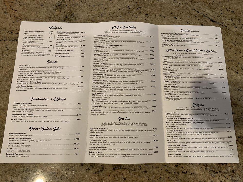 Menu at Ristorante Enrico pizzeria, Bonita Springs