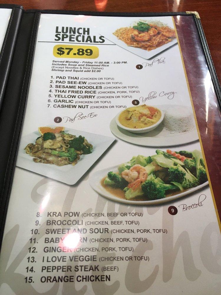 Menu at Thai Kitchen Restaurant, Pocatello