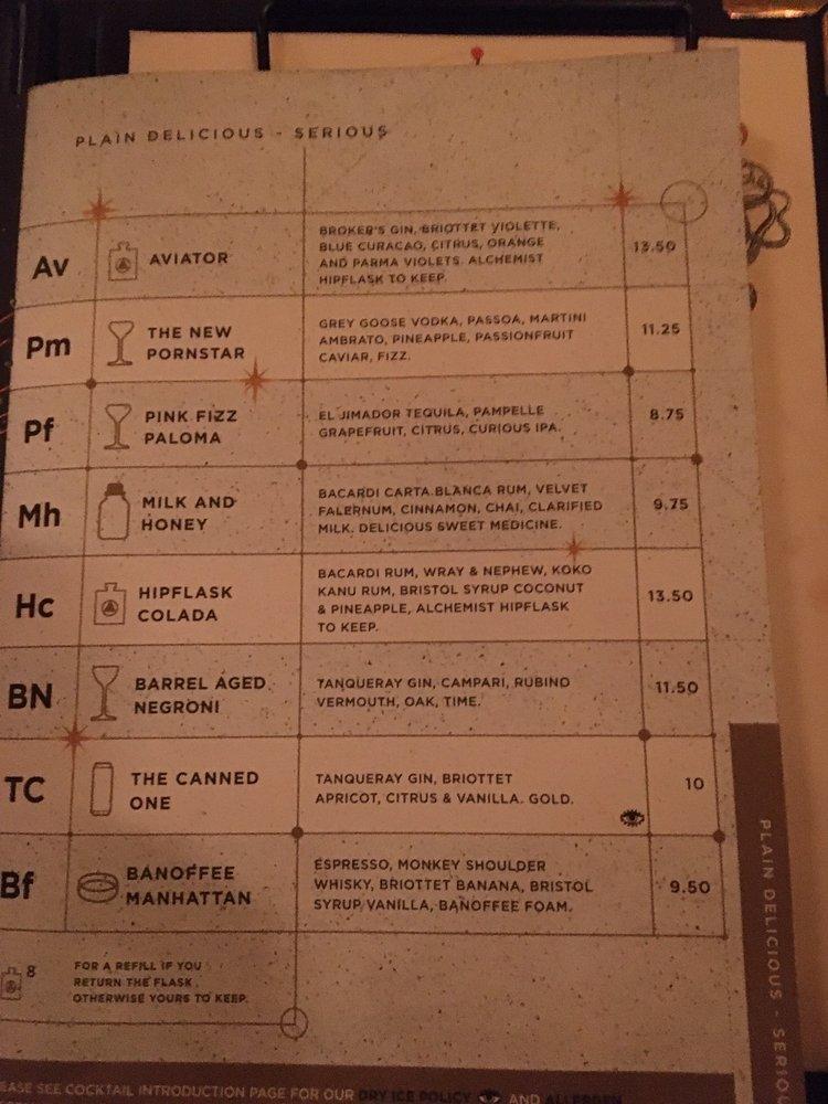 Menu at The Alchemist St Martin's Lane pub & bar, London, 63-66 St ...