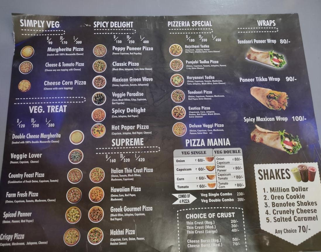 Menu at Club Pizzeria Rania, Rania