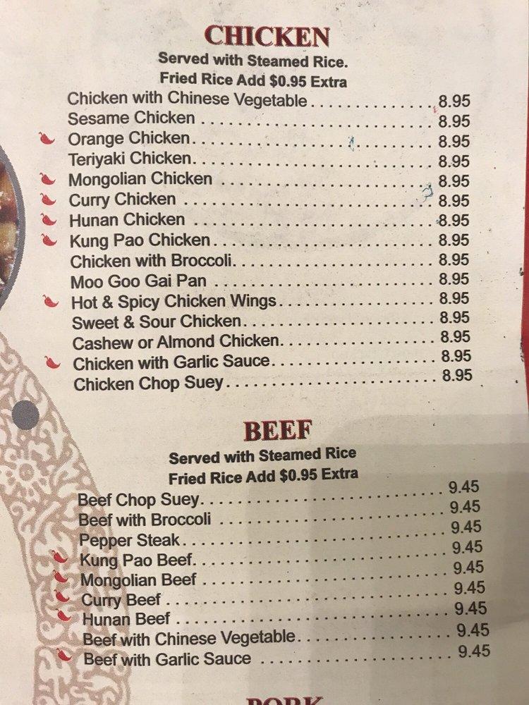 Carta del restaurante Mr. Wong, Phoenix