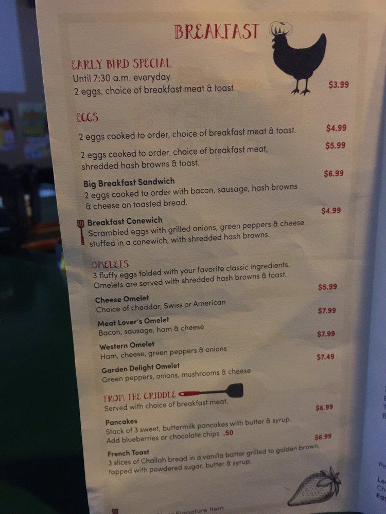 Menu at Delaney's Diner restaurant, Westerville