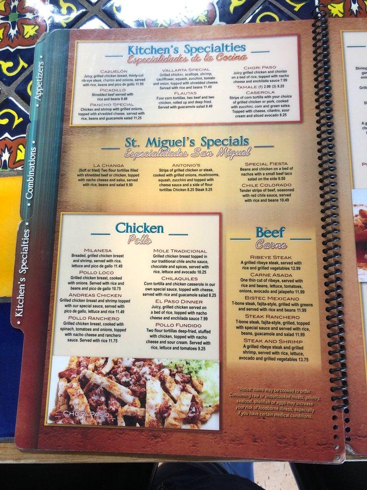 Menu at Monte Alban Restaurant, Hiawassee