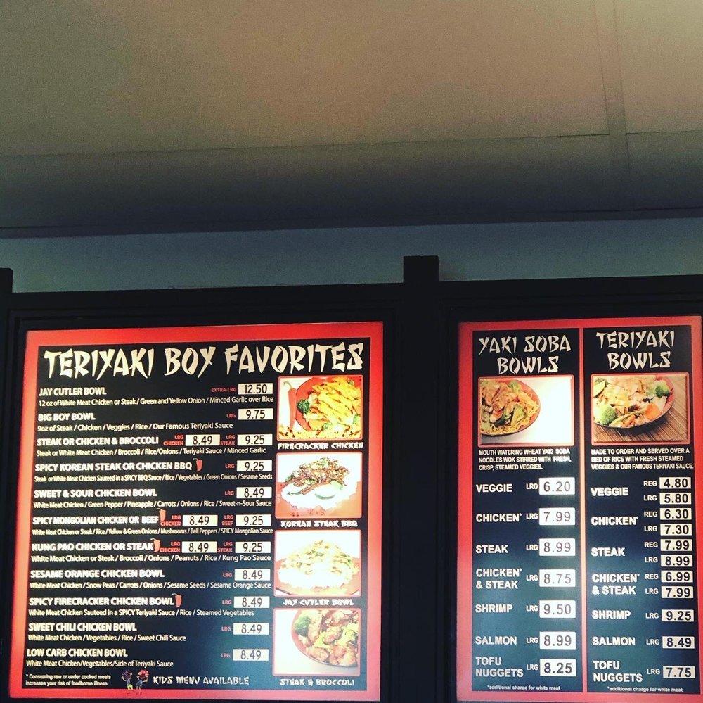 Menu at Teriyaki Boy fast food, Las Vegas, S Eastern Ave Suite 1-B