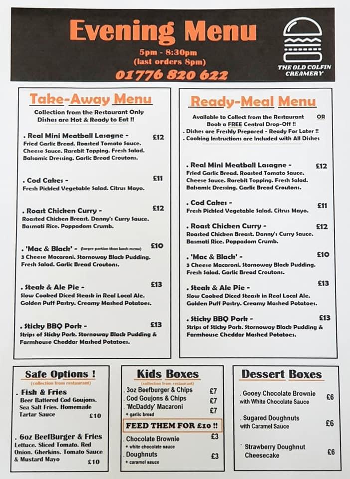 Menu at DINE at Dunskey Guest House Stranraer restaurant, Portpatrick