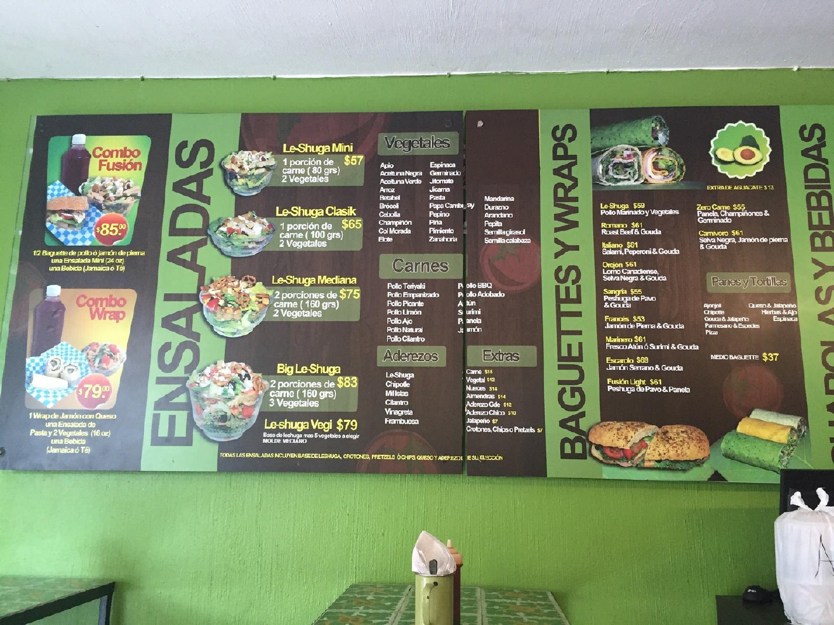 Carta del restaurante Leshuga, Zapopan, Av. Niño Obrero #1558