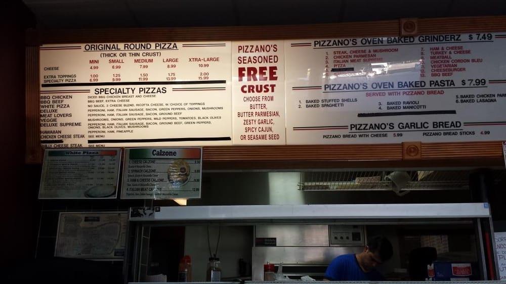 Menu at Pizzano's Pizza and Grinderz pizzeria, Sebring, US Hwy 27 N #10