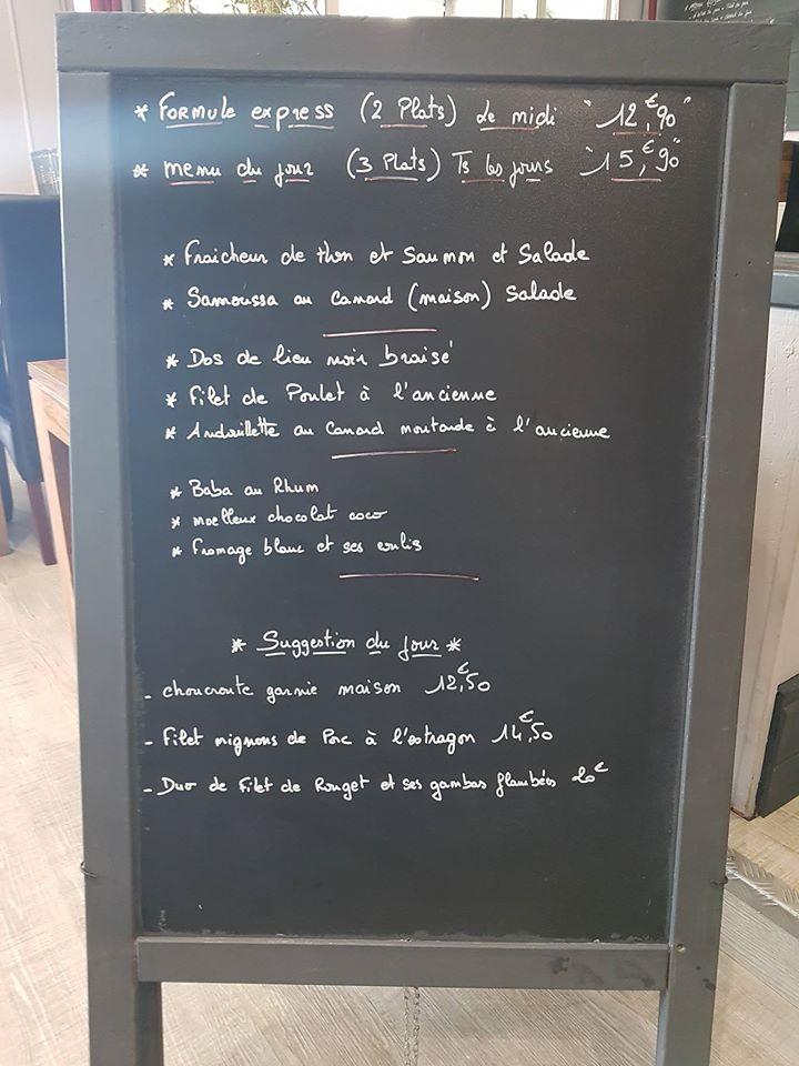 Menu at Le Comptoir restaurant, Les Sables-d'Olonne