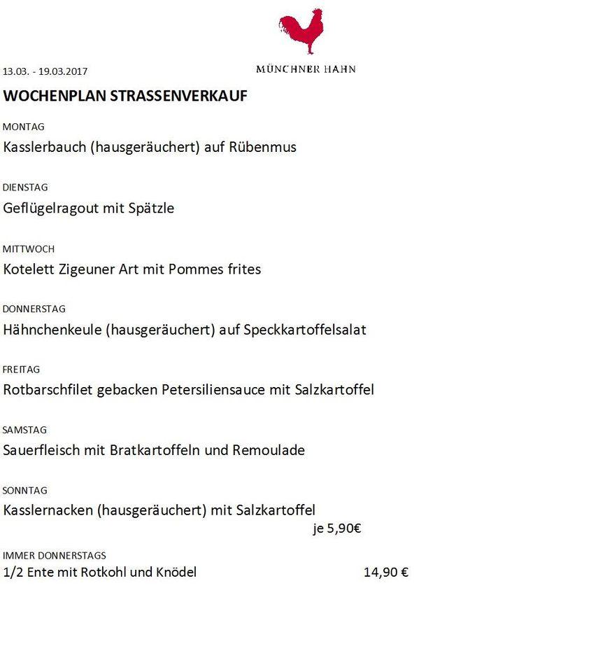Menu at Münchner Hahn Westerland restaurant, Sylt