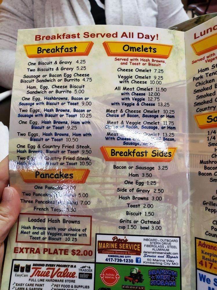 Menu at Log Cabin Cafe, Ridgedale, Ridgedale Rd