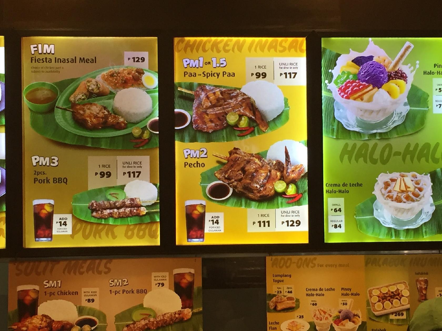 Menu at Mang Inasal restaurant, Taguig, L1