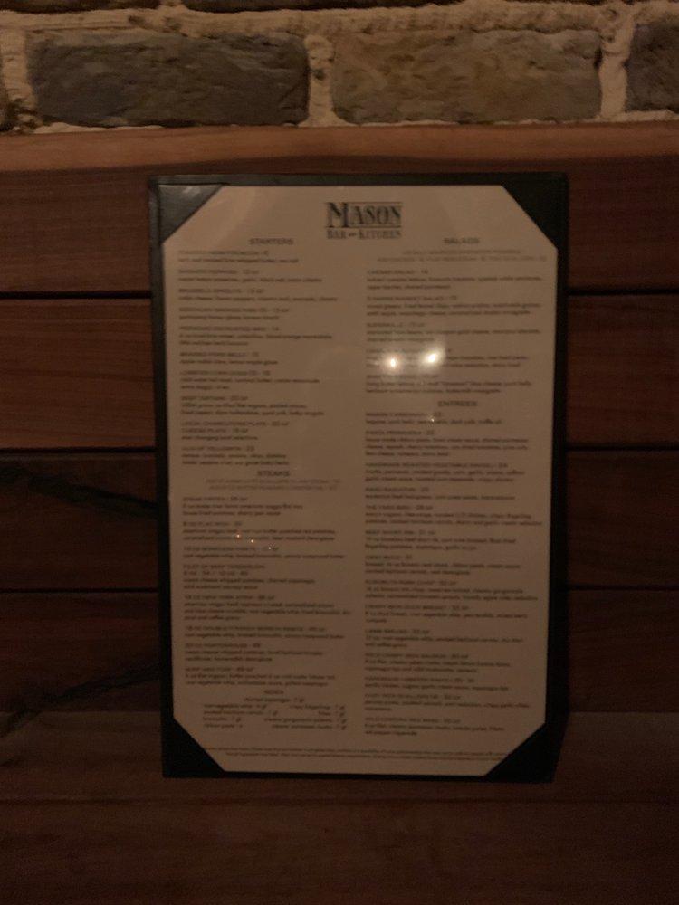 Menu at Mason Bar & Kitchen, Arroyo Grande