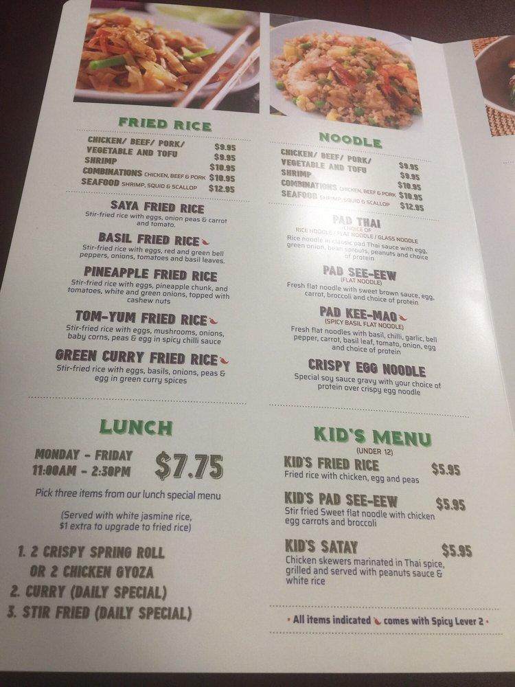 Menu at 1 Thai Restaurant, Shawnee