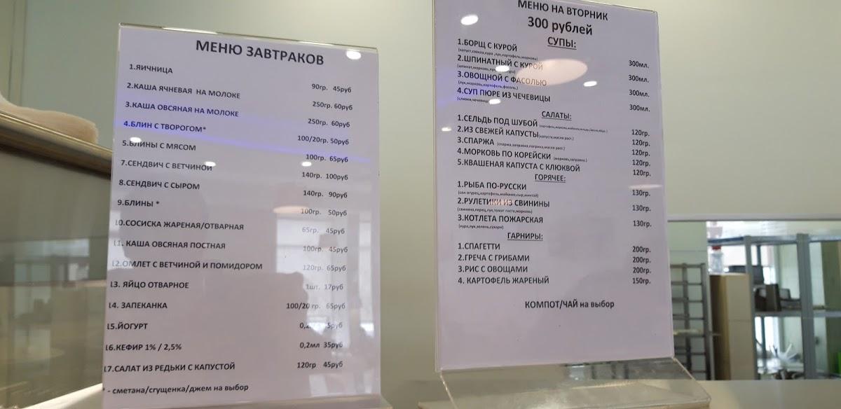Menu at Fifth Element restaurant, Saint Petersburg