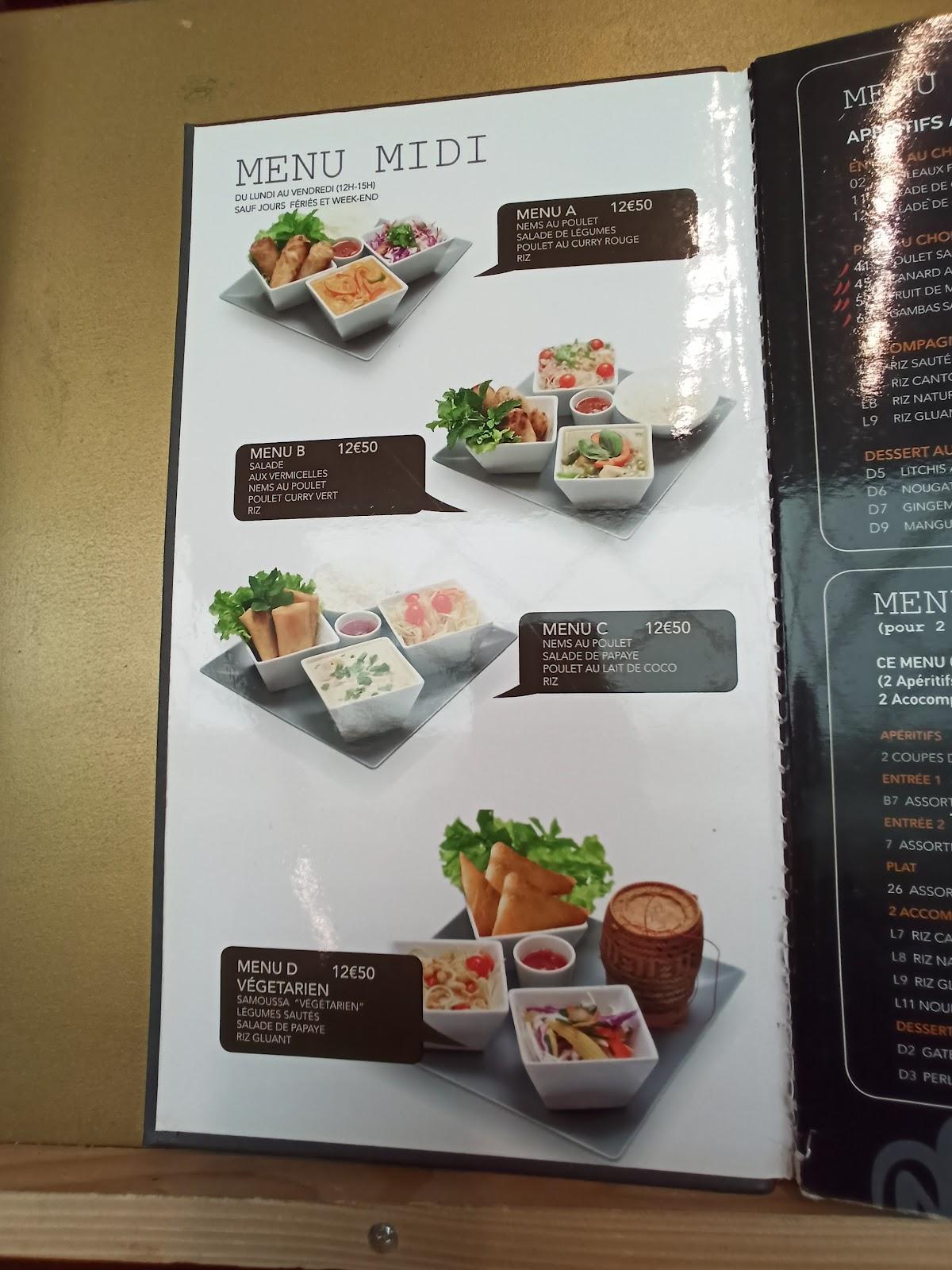 Menu at Basilic & Thaï restaurant, Tremblay-en-France, 30 Rue des Buissons