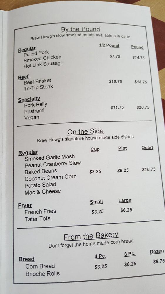 Menu at Brew Hawg BBQ & Root Beer Co., Orange