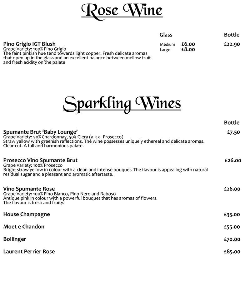 Menu at Il Bacio Theydon Bois restaurant, Epping
