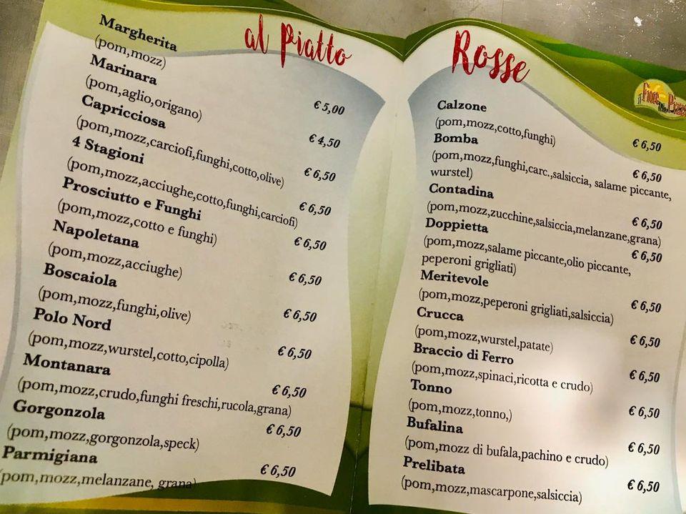Menu da Il Fiore Della Pizza pizzeria, Macerata