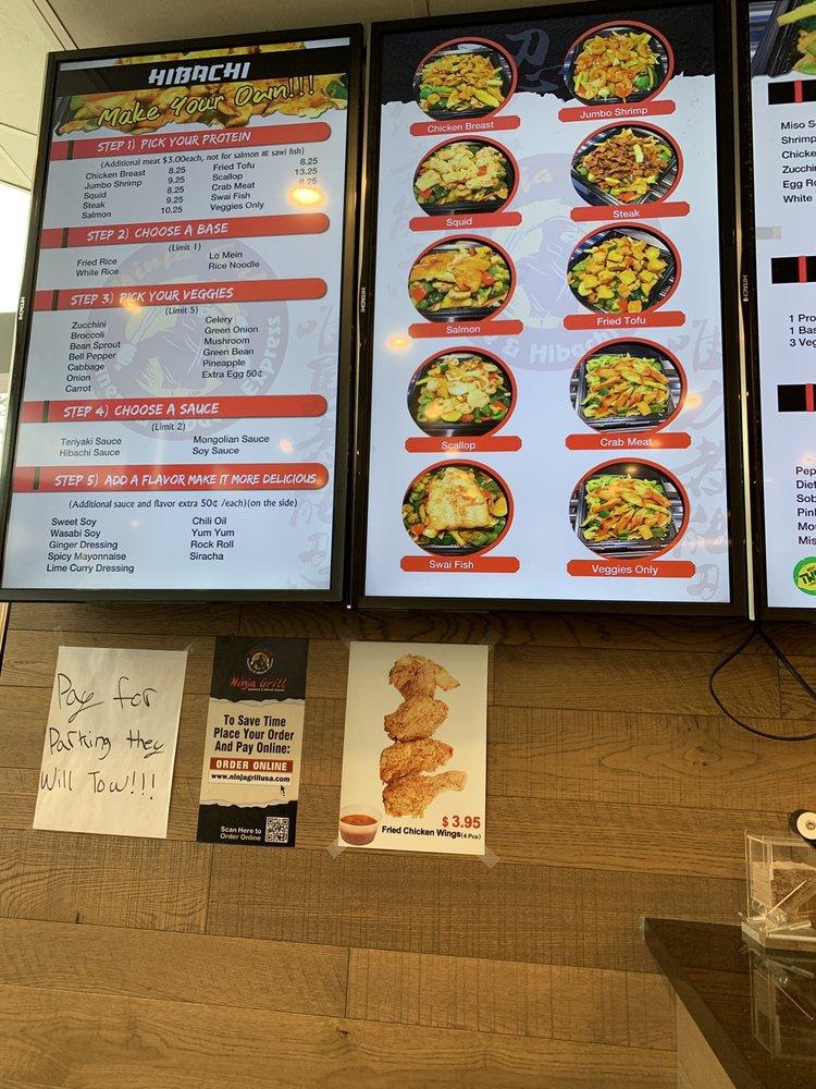 Menu at Ninja Grill Japanese & Hibachi Express restaurant, Cincinnati