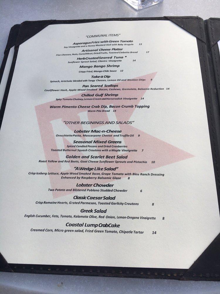 Menu at North Harbor Club, Davidson