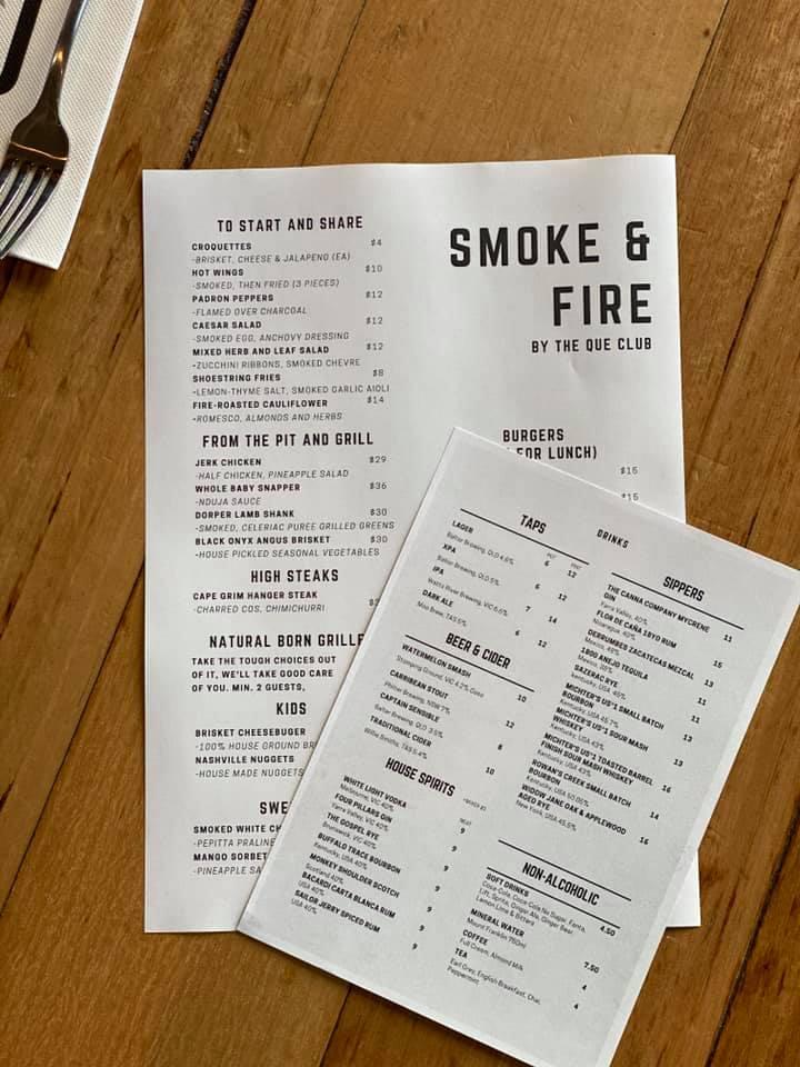 Menu at The Que Club - Restaurant & Store, Brunswick East