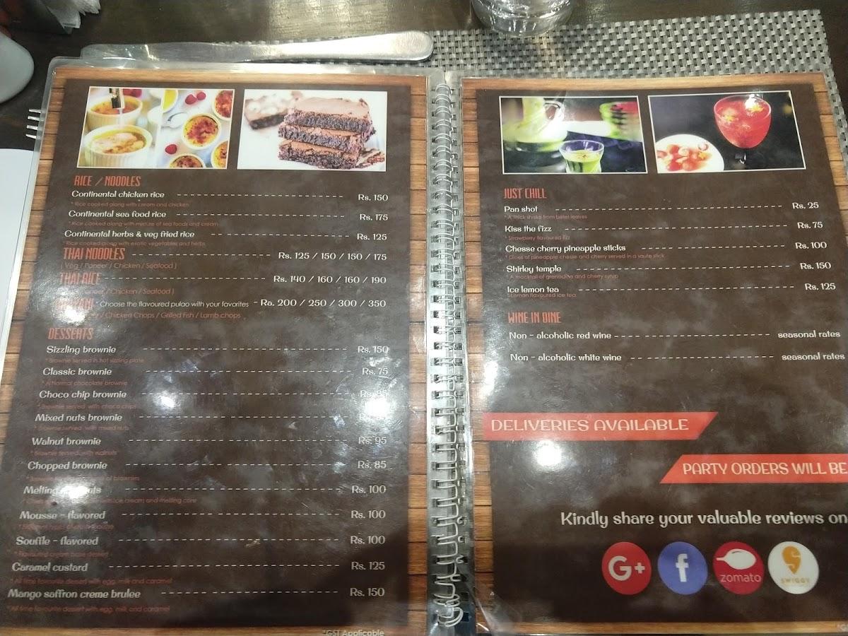 Menu at Baski Chef's, Chennai