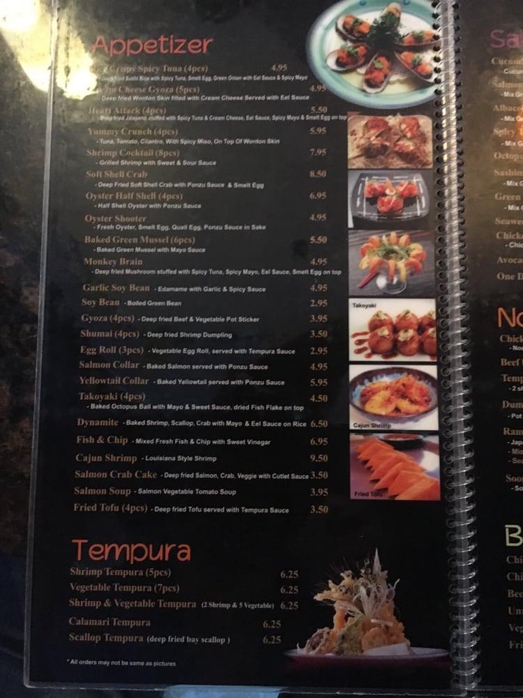 Menu at Goldfish Japanese Restaurant, Palmdale
