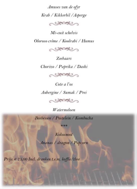 Menu at Kompenhof, Neerpelt