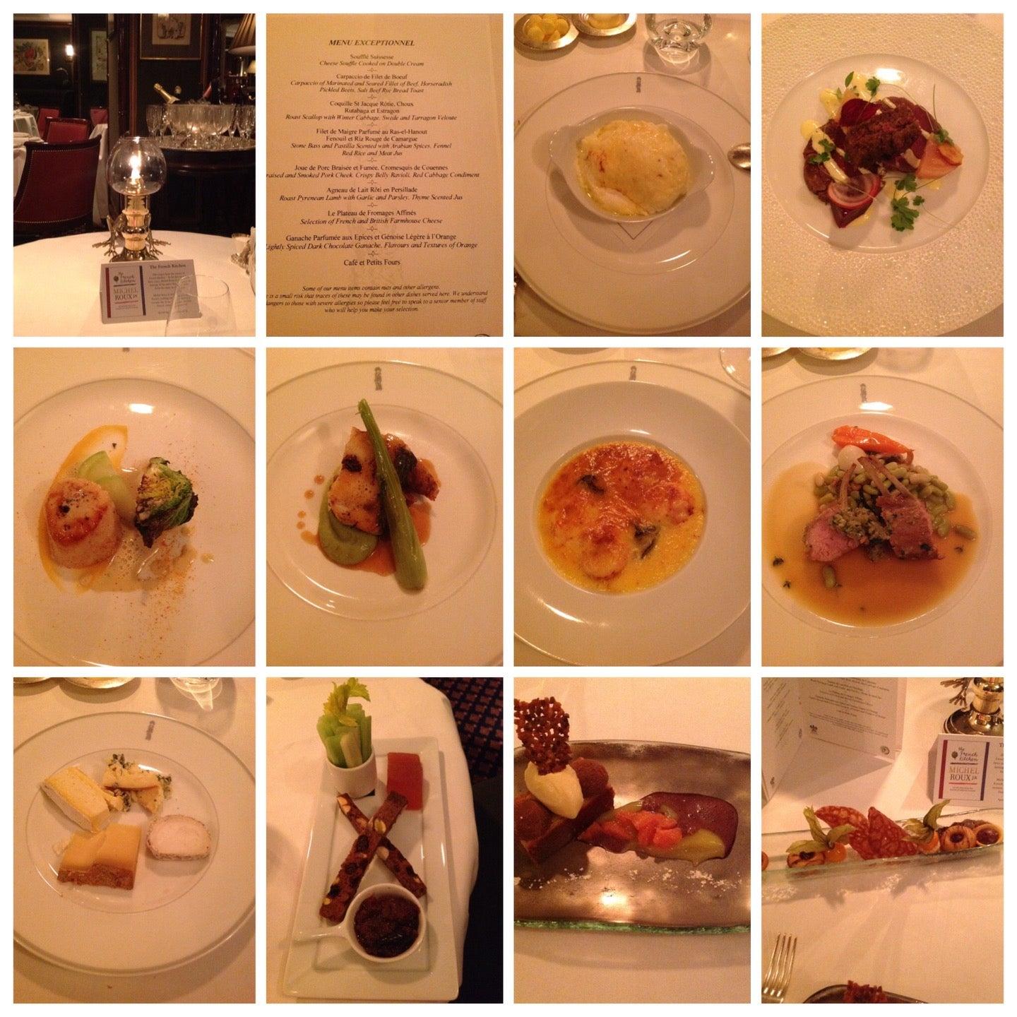 Menu at Le Gavroche restaurant, London