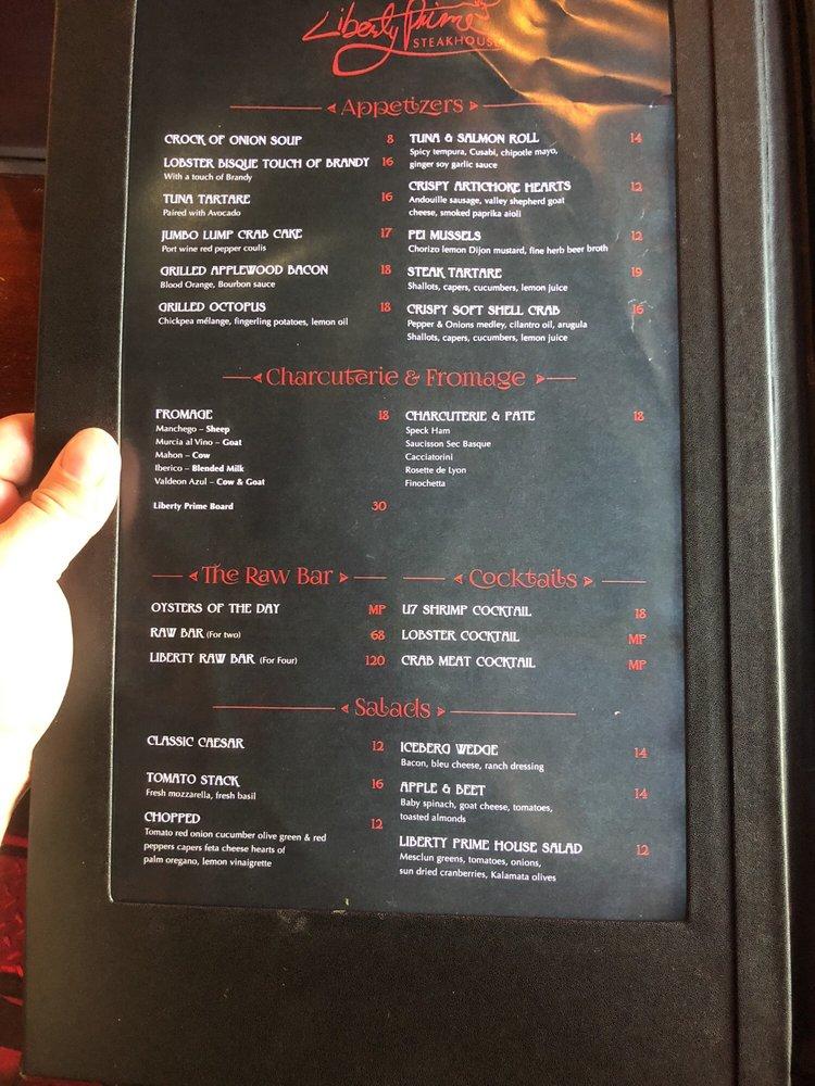Menu at Liberty Bar, Jersey City