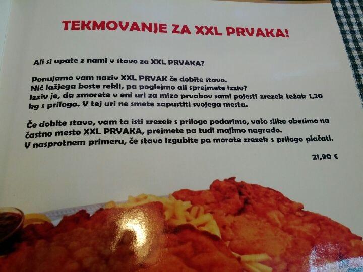 Menu da Oštarija ristorante, Celje, Mariborska cesta 100