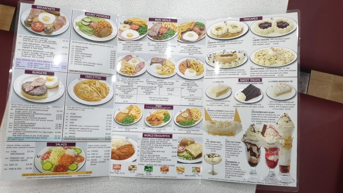 Menu at Poppins restaurant, Royal Tunbridge Wells