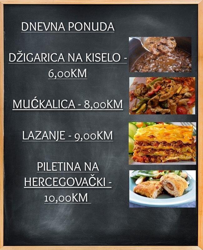 Menu at Restoran Rustika restaurant, Široki Brijeg