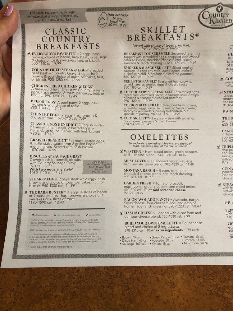 Menu at Country Kitchen Restaurant, Bemidji