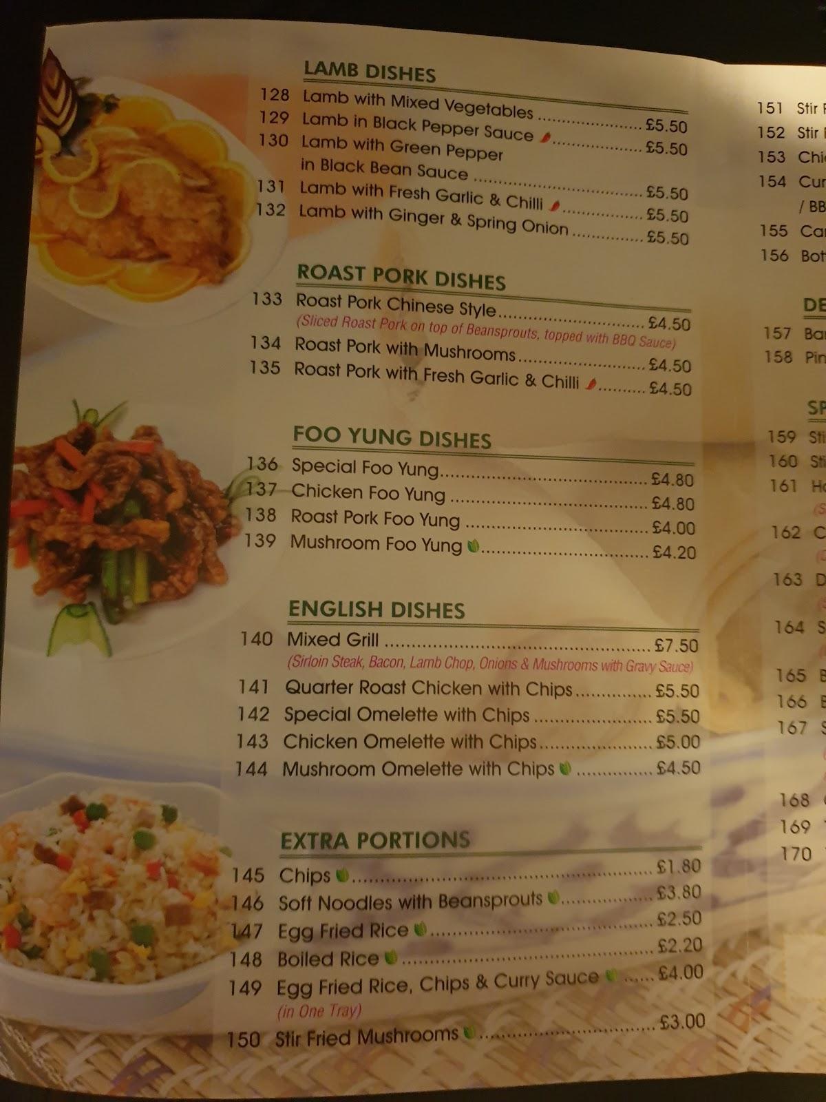 Menu at Golden bridge restaurant, Bourne