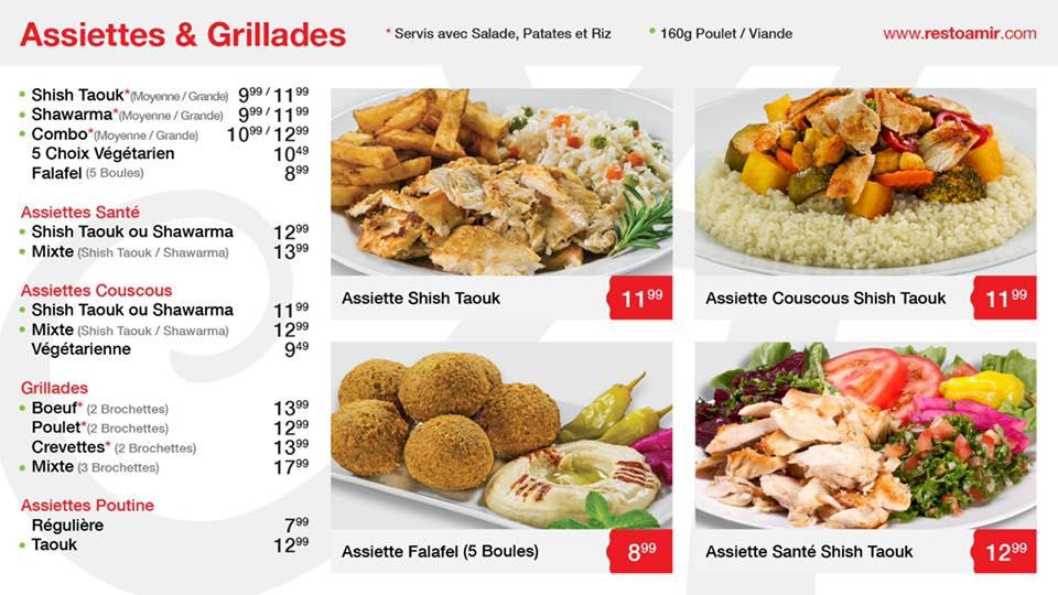 Menu at Restaurant Amir Rawdon, Rawdon