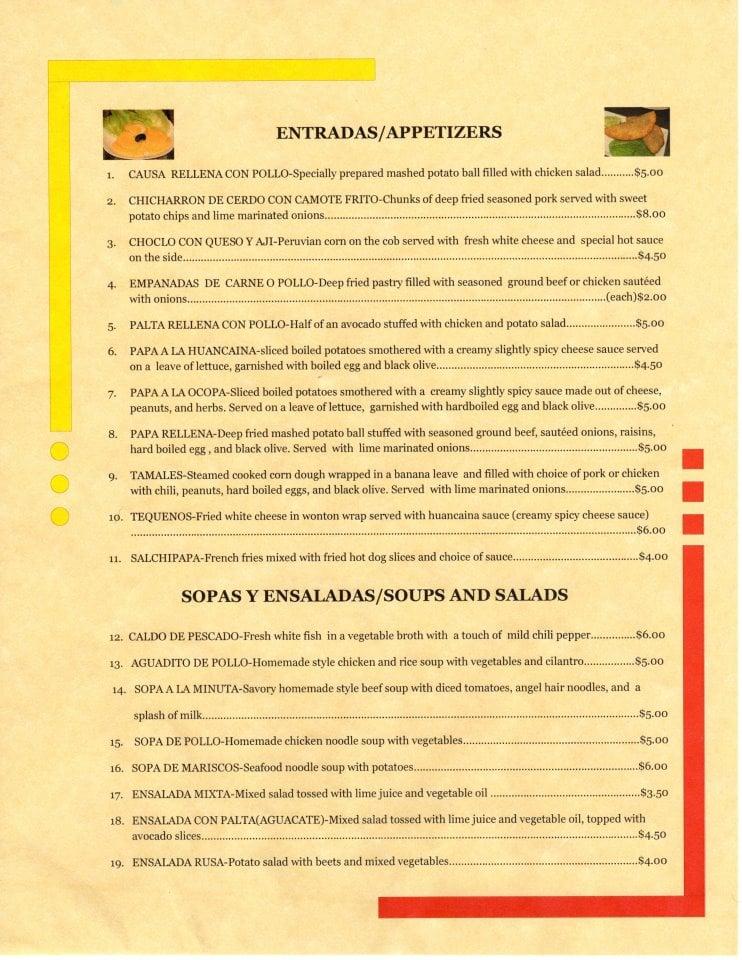 Menu at Super Pollo restaurant, Brick