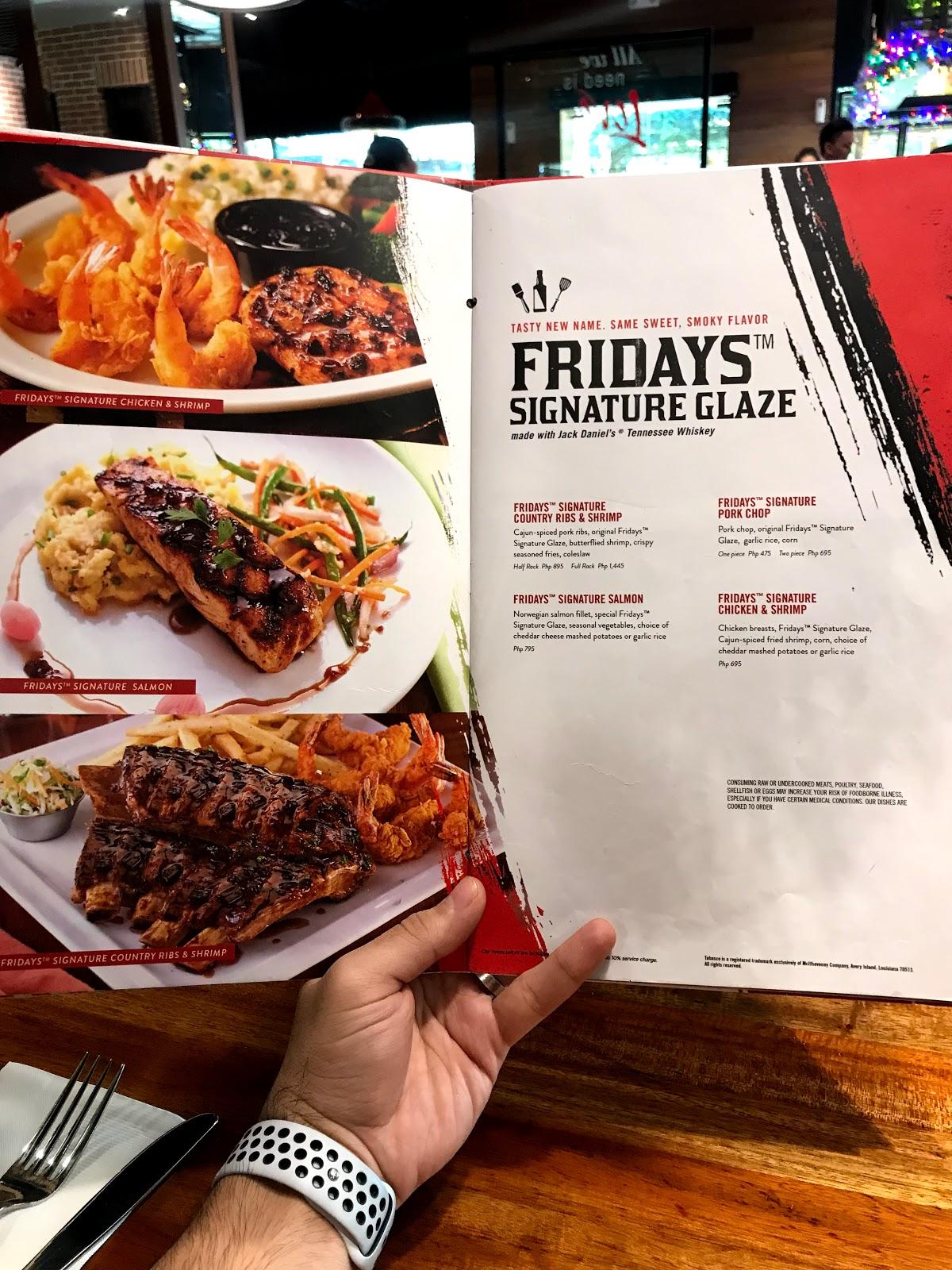 Menu at TGI Fridays pub & bar, Taguig, B3 Bonifacio High Street