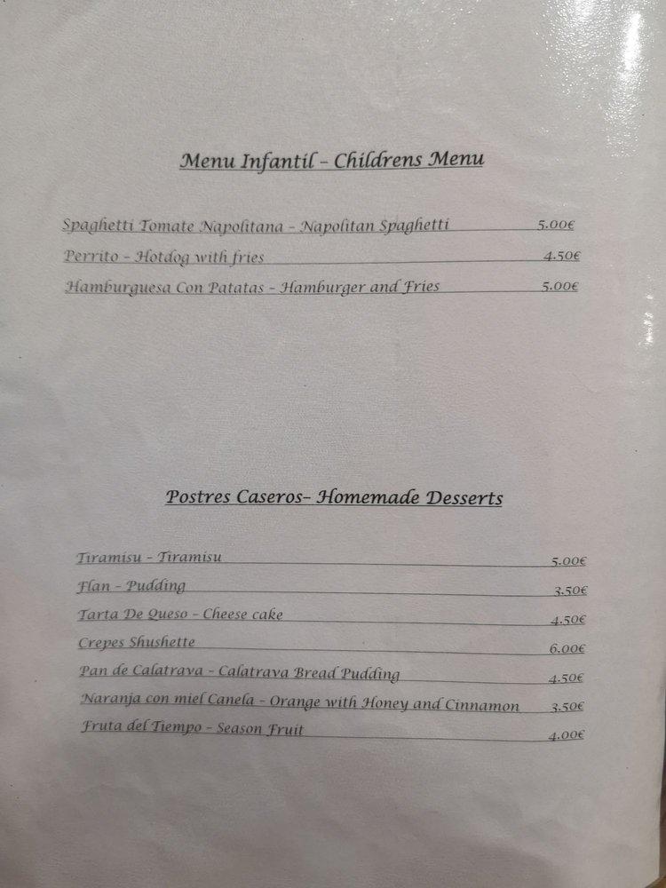 Menu at Toro pub & bar, Los Dolses