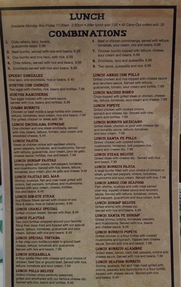 Menu at El Rodeo Grande restaurant, Prestonsburg